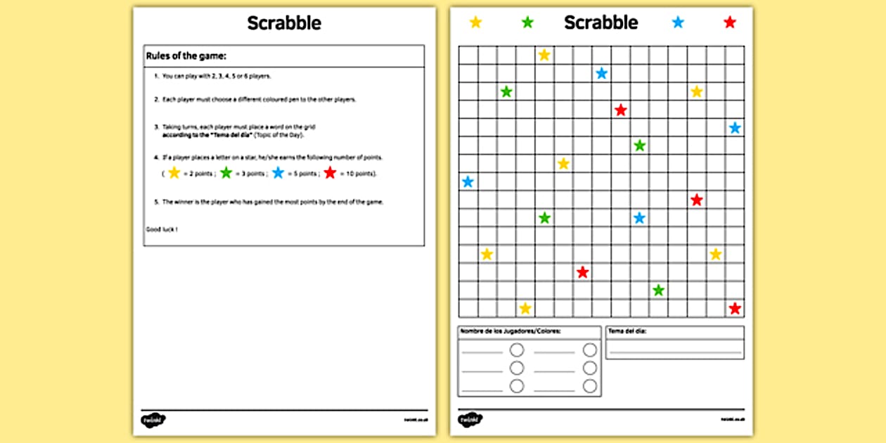 Scrabble Spanish Board Game (teacher made) - Twinkl