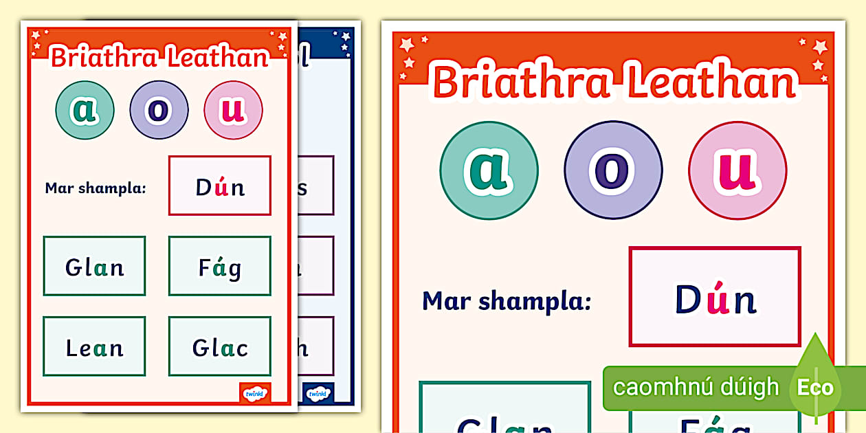 Briathra Caol agus Leatha Póstaeir (Teacher-Made) - Twinkl