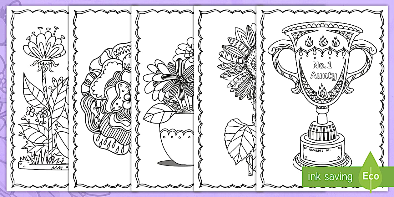 Mother's Day Aunty Mindfulness Colouring Pages - Twinkl