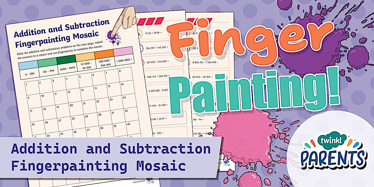 SEND Maths: Addition and Subtraction Fingerpainting Mosaic