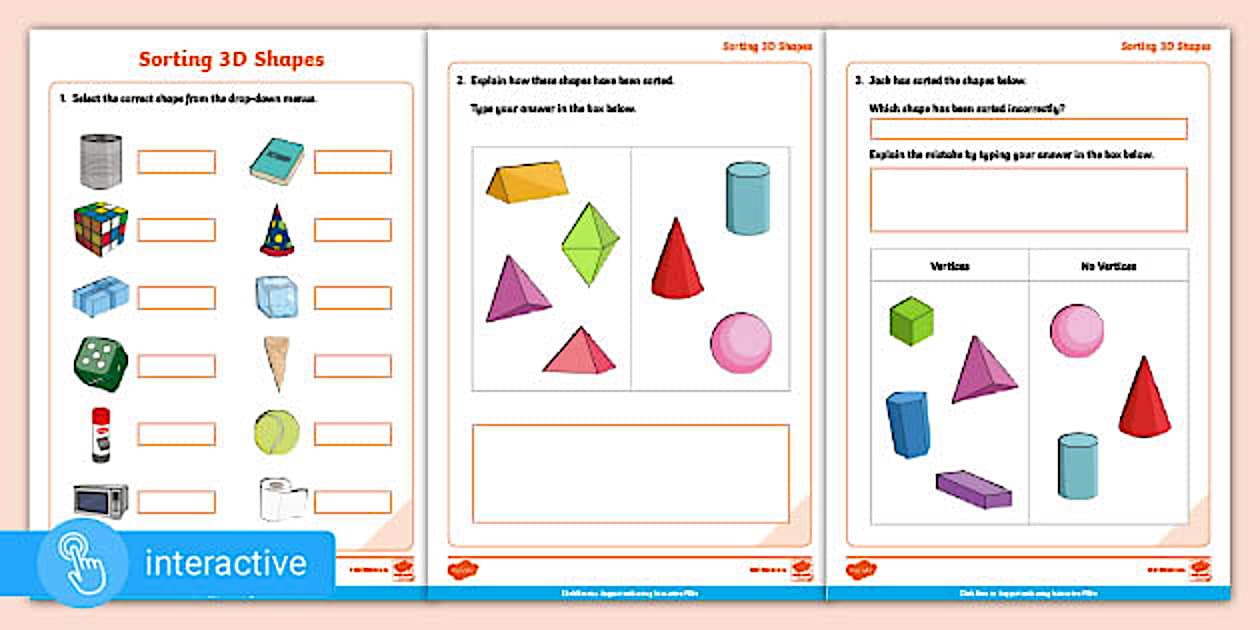 👉 Interactive PDF Y2 WRM Spring 3: Geometry: Sort 3D shapes
