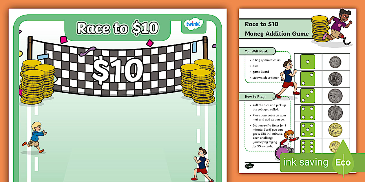 Race to $10 - Money Addition Game (teacher made) - Twinkl