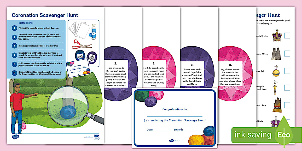 KS2 Coronation Scavenger Hunt Activity (teacher made)