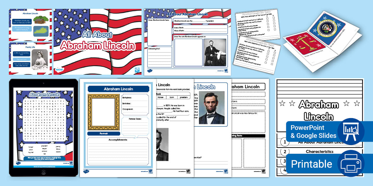 First Grade Abraham Lincoln Activity Pack - Twinkl