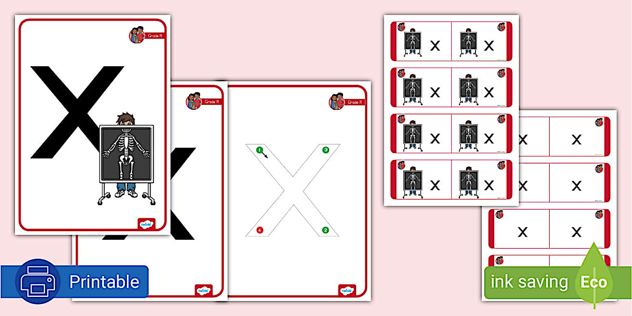 Gr. R Phonics: X Poster, Flashcards, and Robot Letter