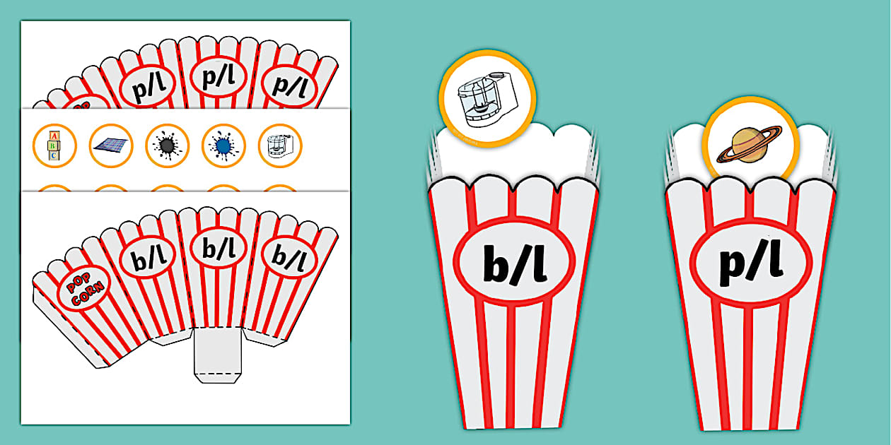 Sorting Beginning Consonant Blends 'bl', 'pl' Cut-Outs