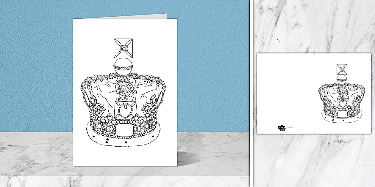 Crown Colouring Card | Twinkl Party (teacher made) - Twinkl