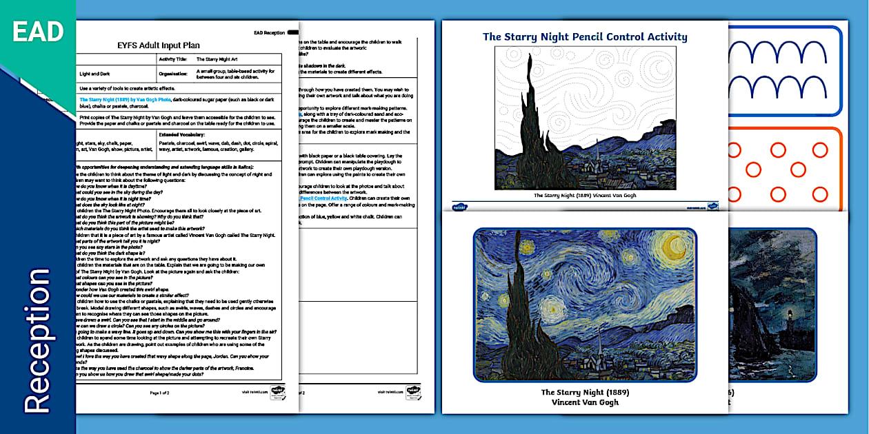 EYFS The Starry Night Art Adult Input Plan and Resource Pack