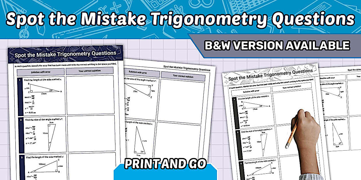 Spot the Mistake Trigonometry Questions