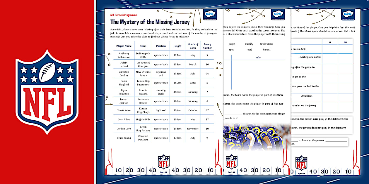 NFL: SPaG Mystery - The Mystery of the Missing Jersey [Ages 7-8]