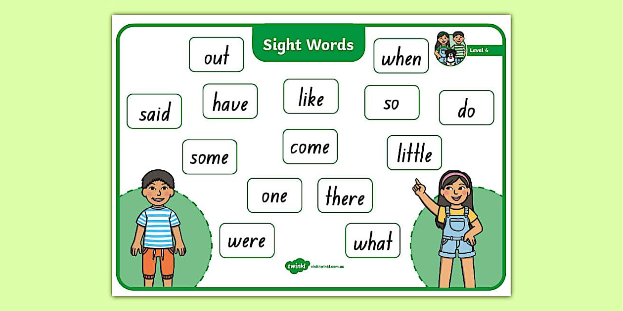 Twinkl Phonics Level 4 Sight Words Mat - Twinkl