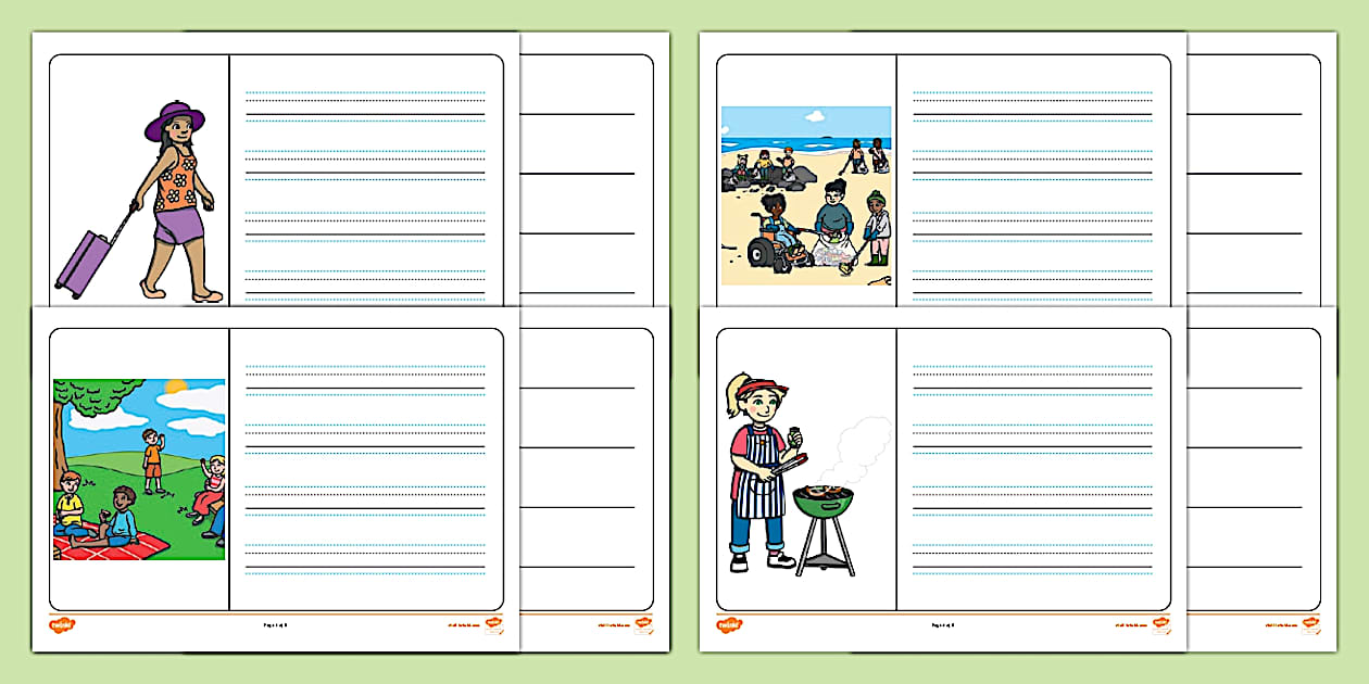 Look and Write About Summer Activity Sheets (teacher made)
