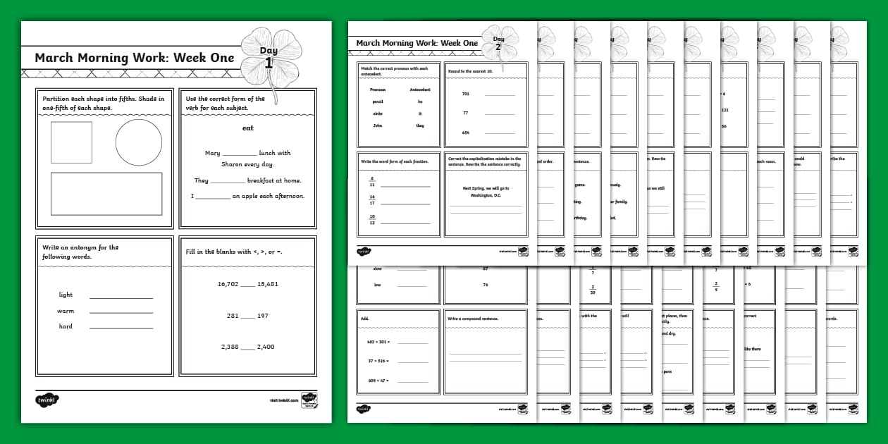 Third Grade March Morning Work Bundle (teacher made)