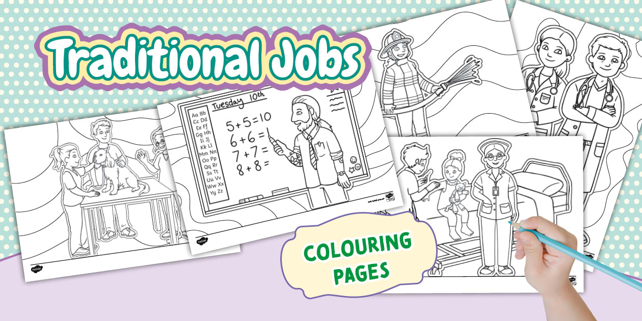 Different Jobs Colouring Pages: Traditional Jobs