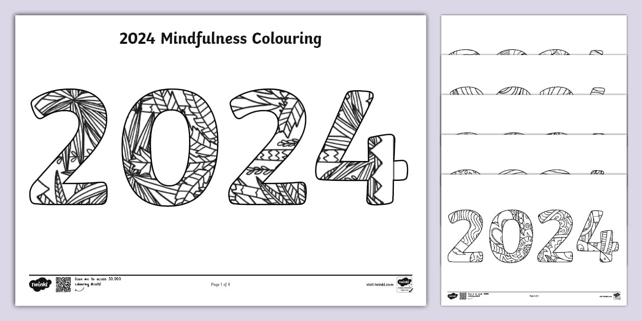 2024 Mindfulness Colouring Pages (teacher made) - Twinkl