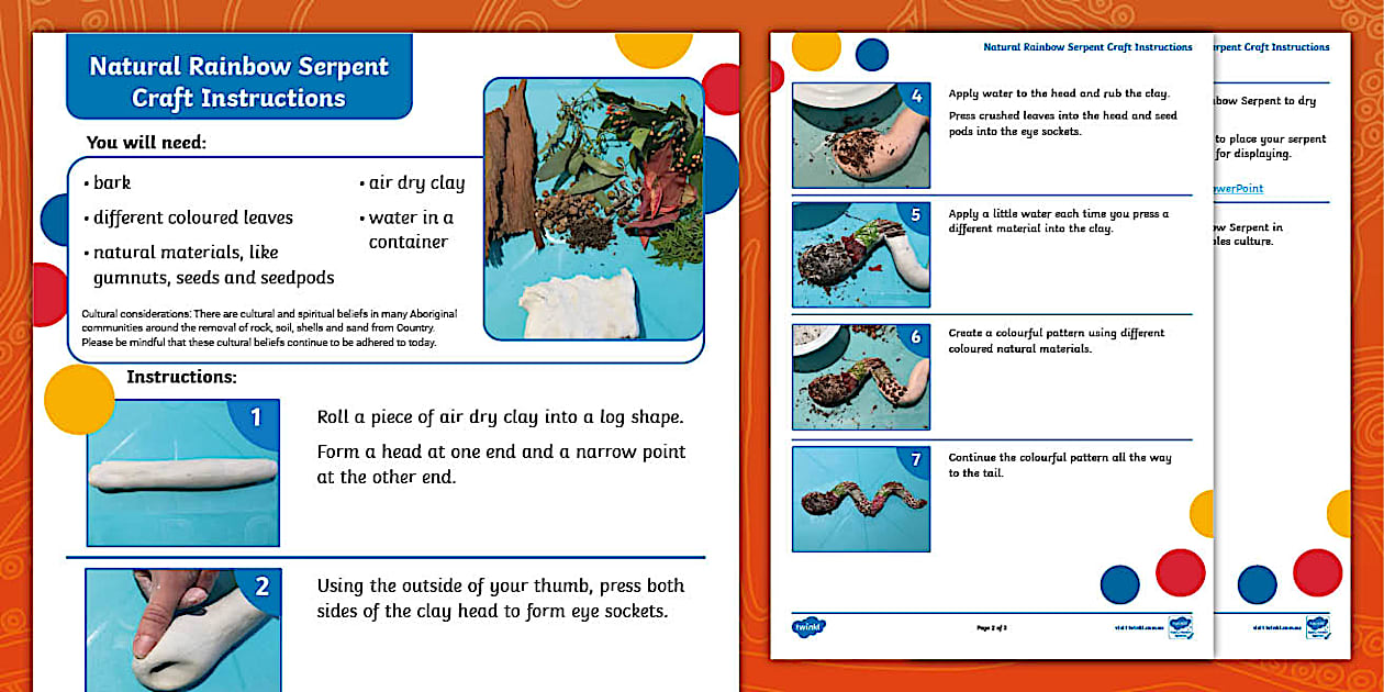 Natural Rainbow Serpent Craft Instructions | Twinkl - Twinkl