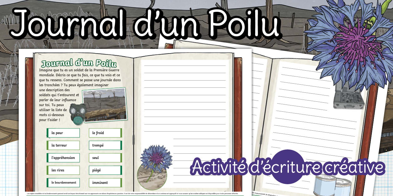 Modèle d'écriture : Le journal d'un Poilu