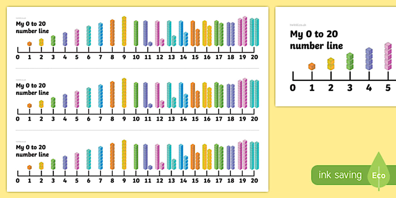 0 -20 Base Ten Blocks Number Line (teacher made) - Twinkl