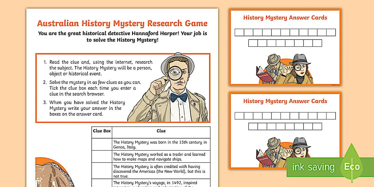 Christopher Columbus History Mystery Research Game