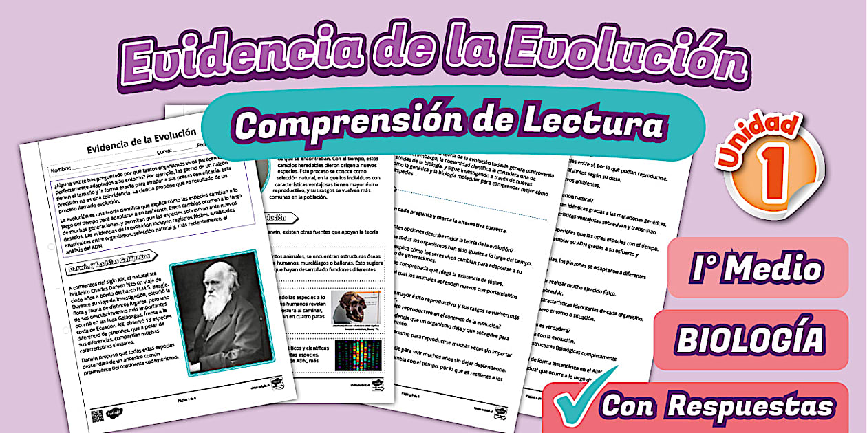 Comprensión de Lectura | Evolución | Biología | 1° Medio