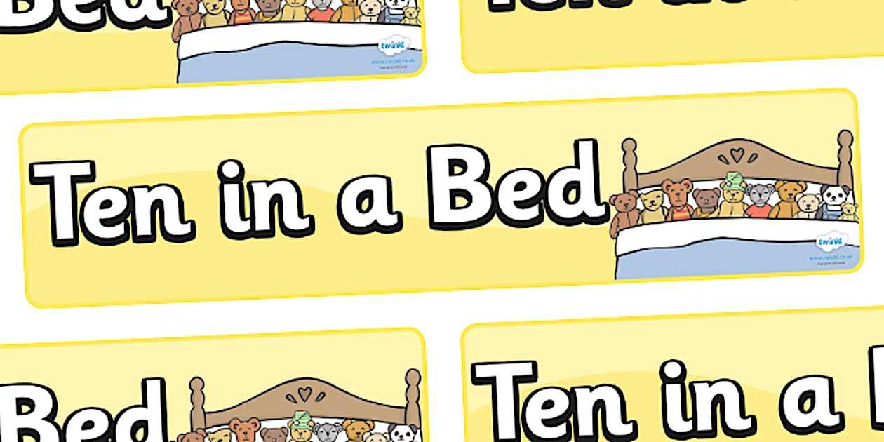 10 in a Bed Display Banner - Twinkl