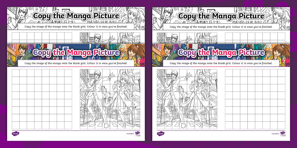 Copy the Manga Picture Worksheet (teacher made) - Twinkl
