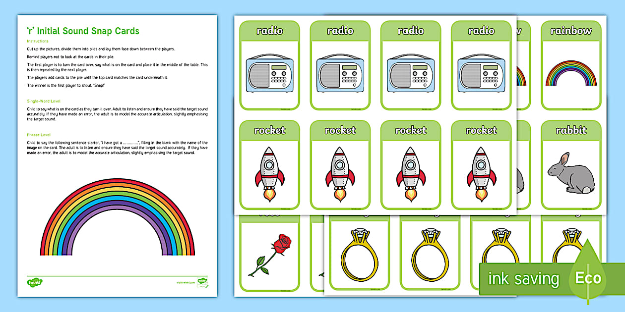 /r/ Initial Sound Snap Card Game (teacher made) - Twinkl
