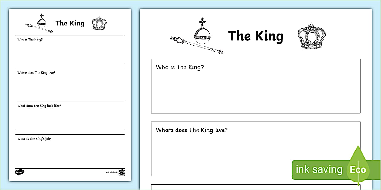 Who Is The King? Research Worksheet | Twinkl (Teacher-Made)