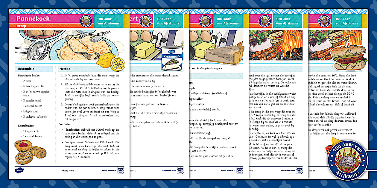 100 Jaar van Afrikaans Resepte - Twinkl