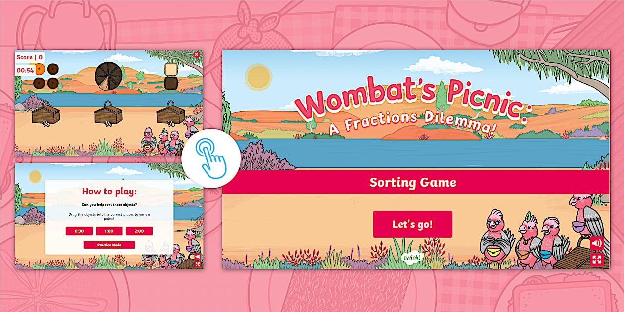 Wombat's Picnic - Fraction Sorting Interactive Game