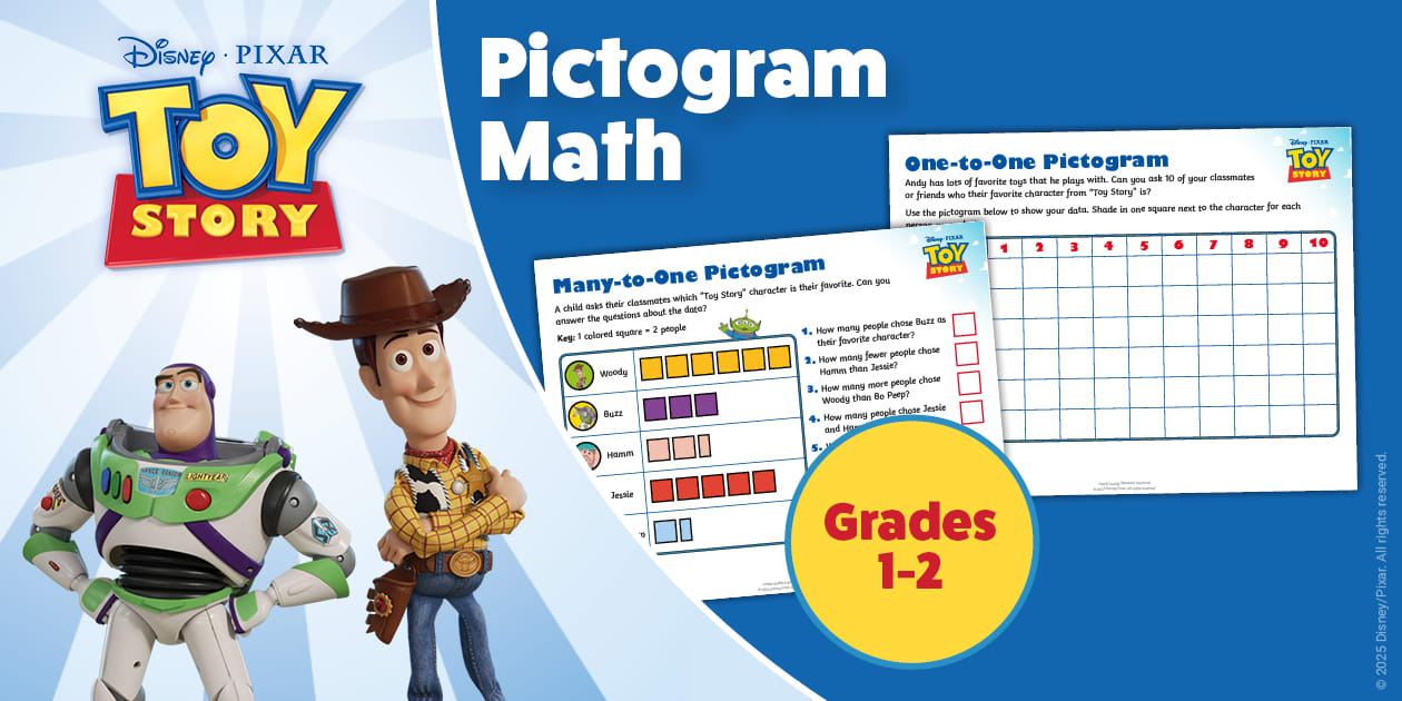 Toy Story: Favorite Toys Pictogram Math Worksheets