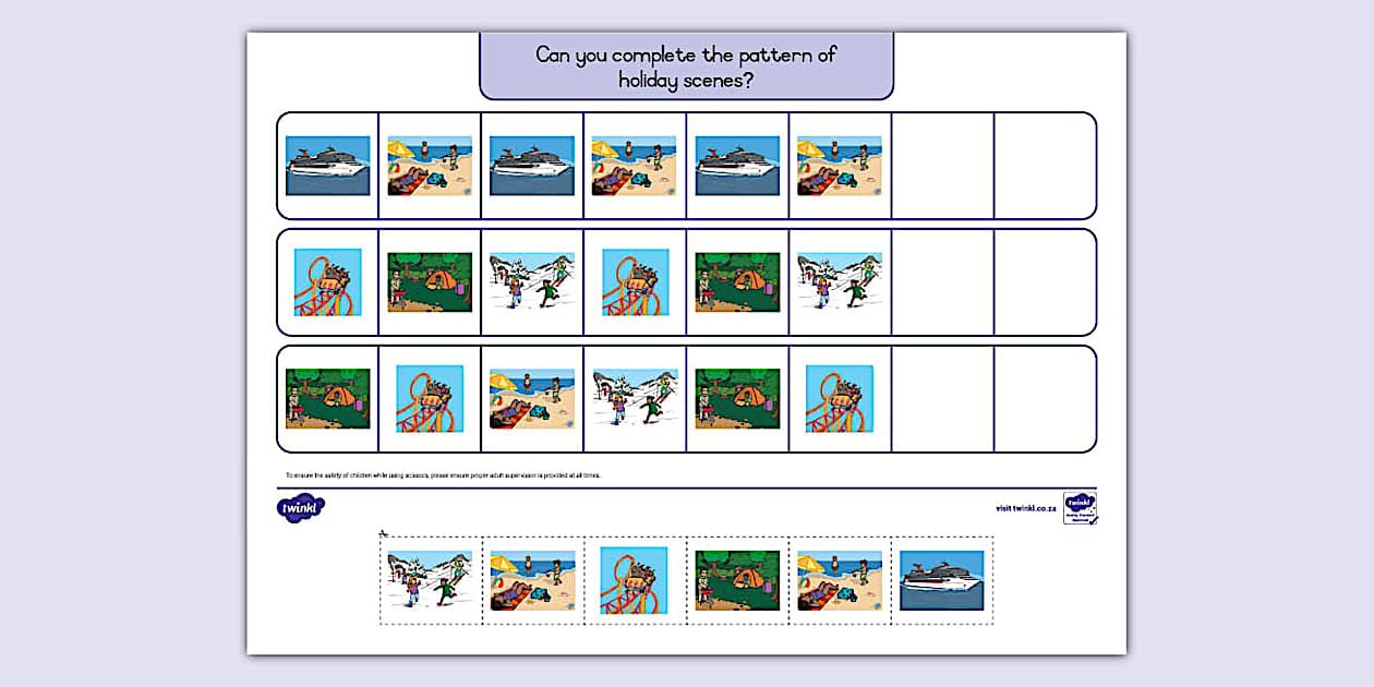 Grade R Holiday Scenes Patterns (teacher made) - Twinkl