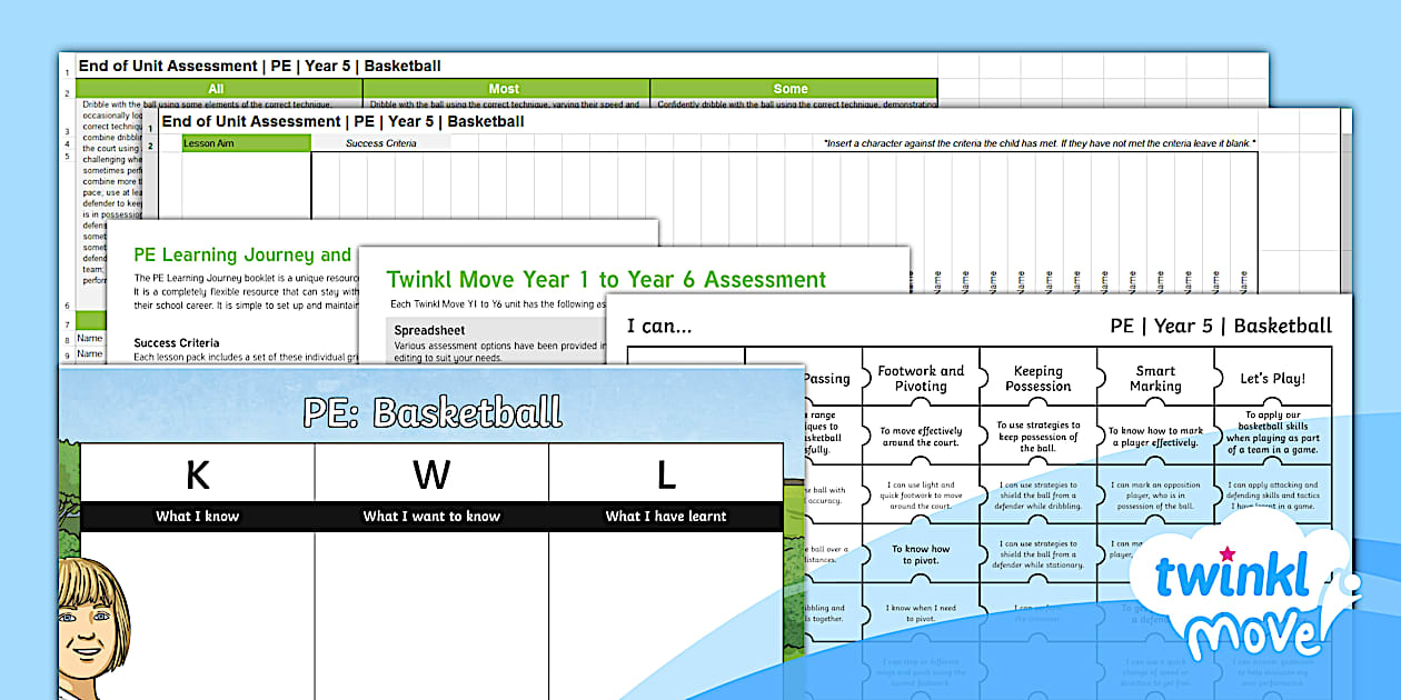 Basketball Assessment Pack - Year 5 PE - Twinkl Move Lessons