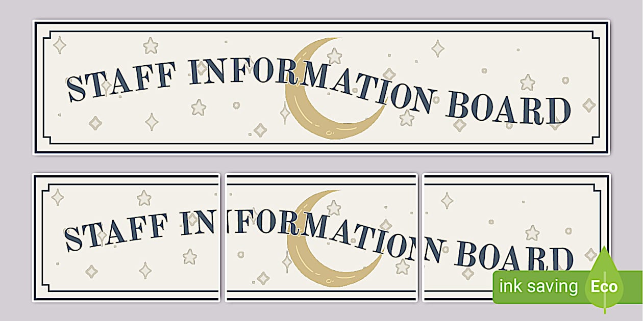 Celestial-Themed Staff Information Board Display Banner
