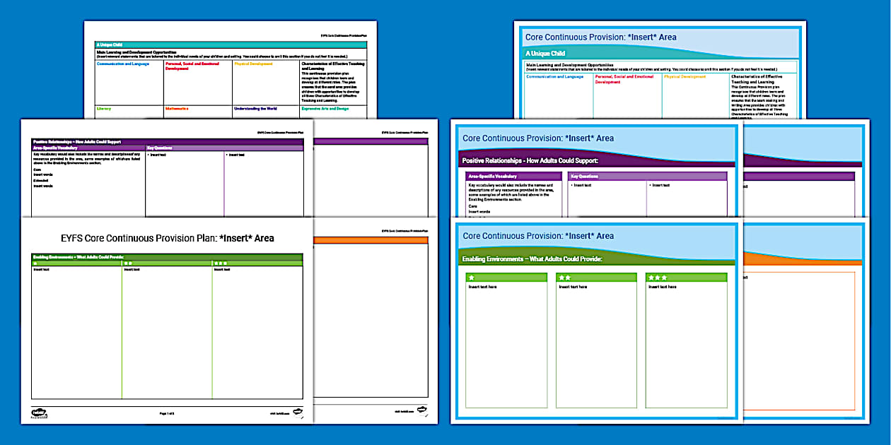 EYFS Editable Continuous Provision Plan and Poster Templates
