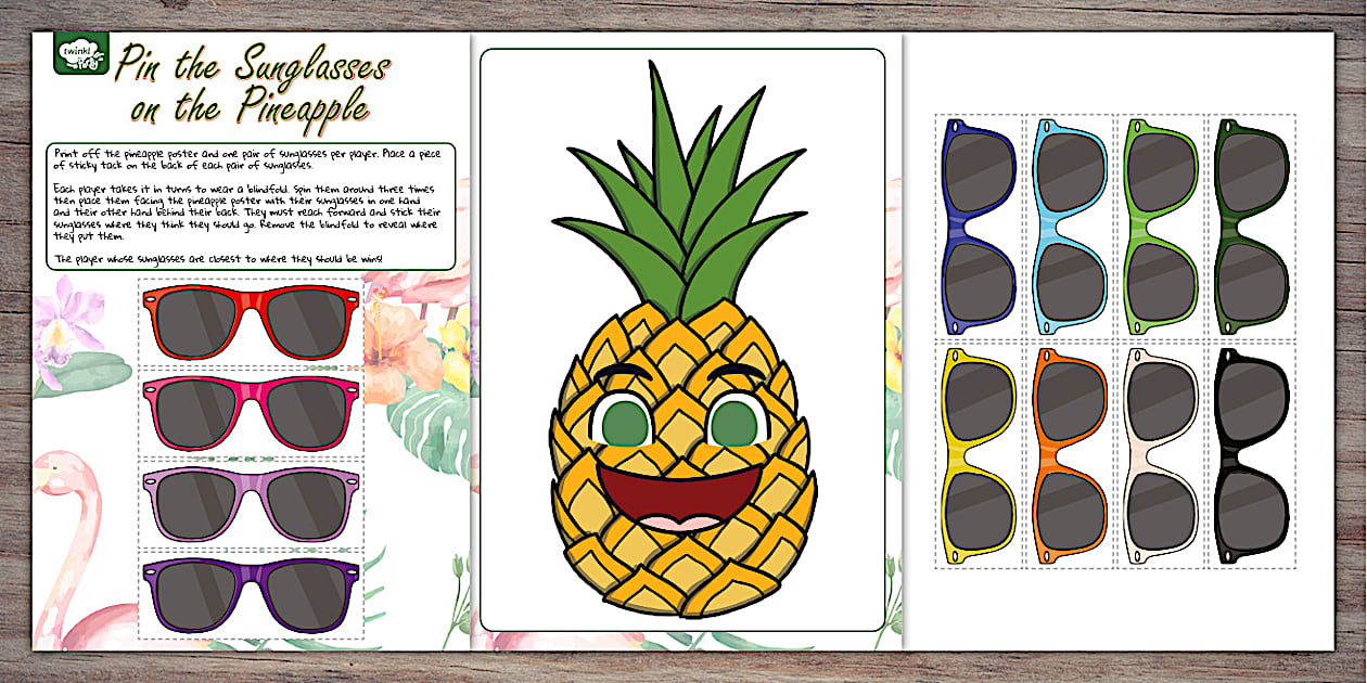 Pin the Sunglasses on the Pineapple | Twinkl Party - Twinkl