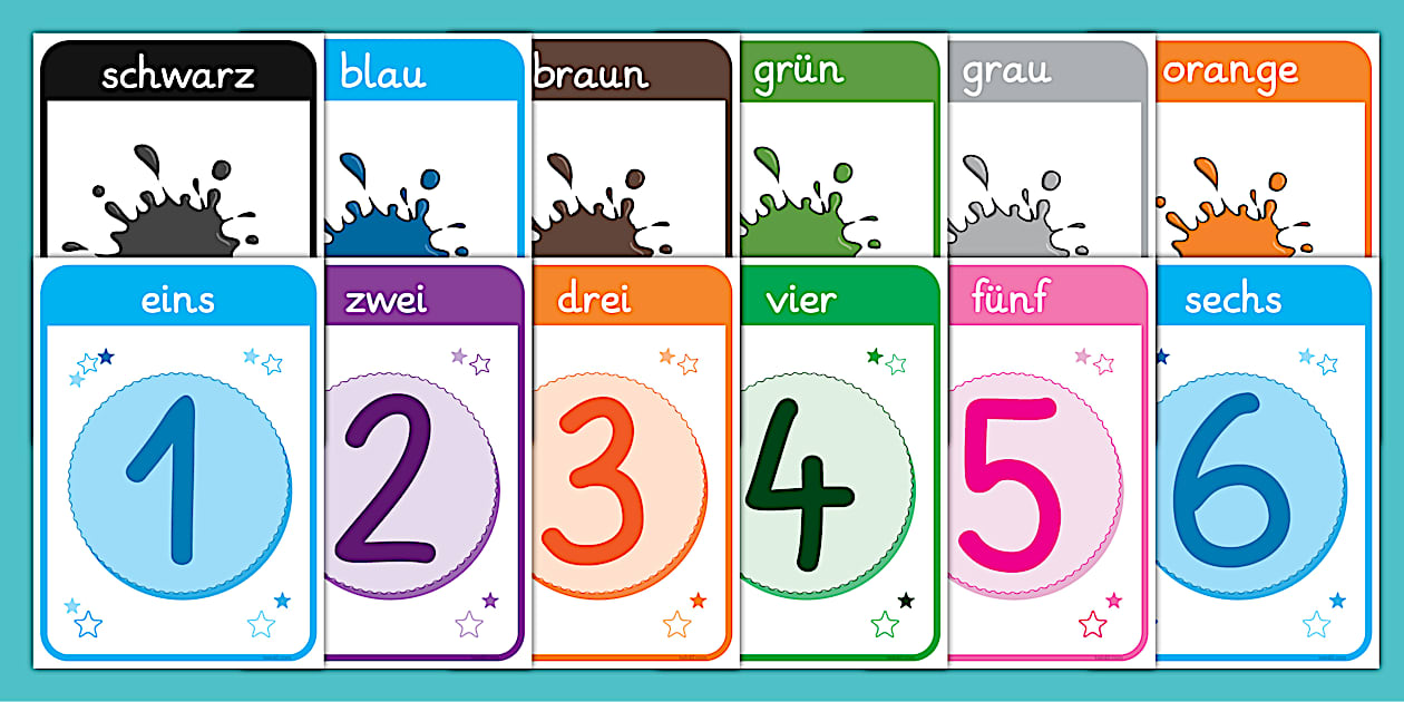 Zahlen und Farben - Wort- und Bildkarten (Tafelmaterial)