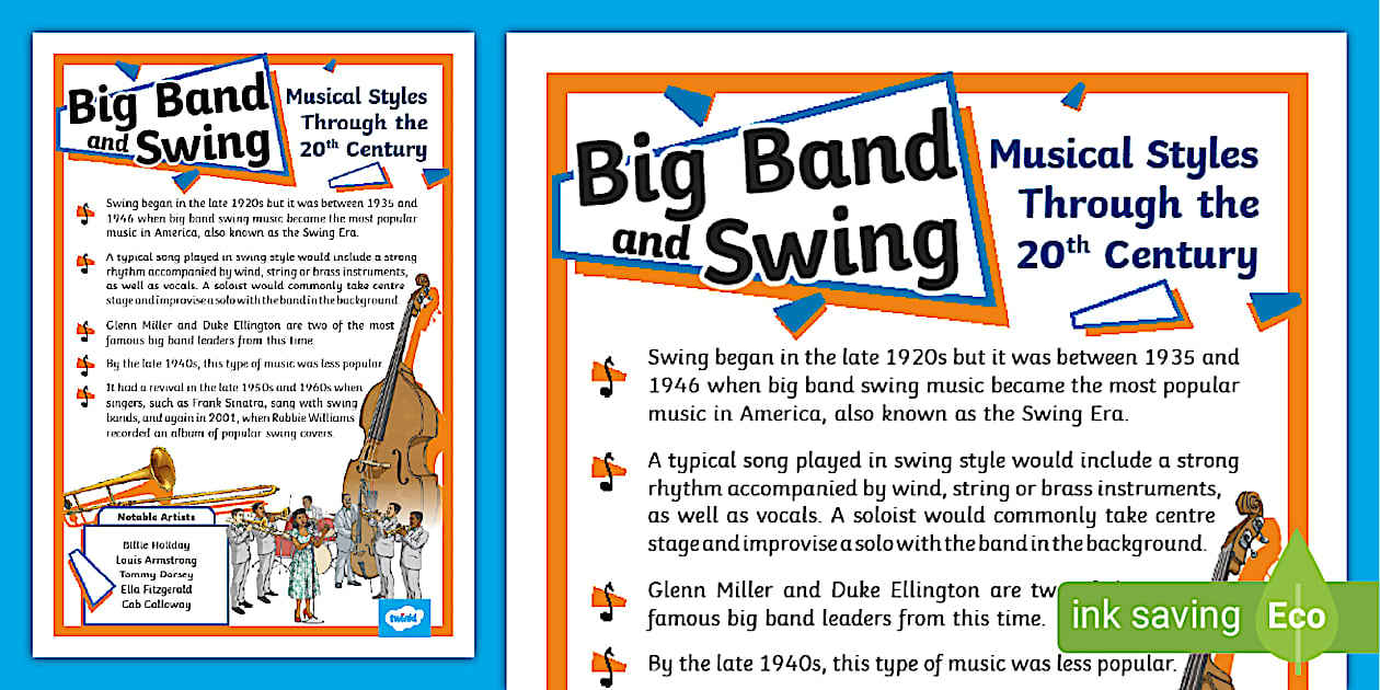 20th Century Musical Styles | Big Band & Swing Music Poster