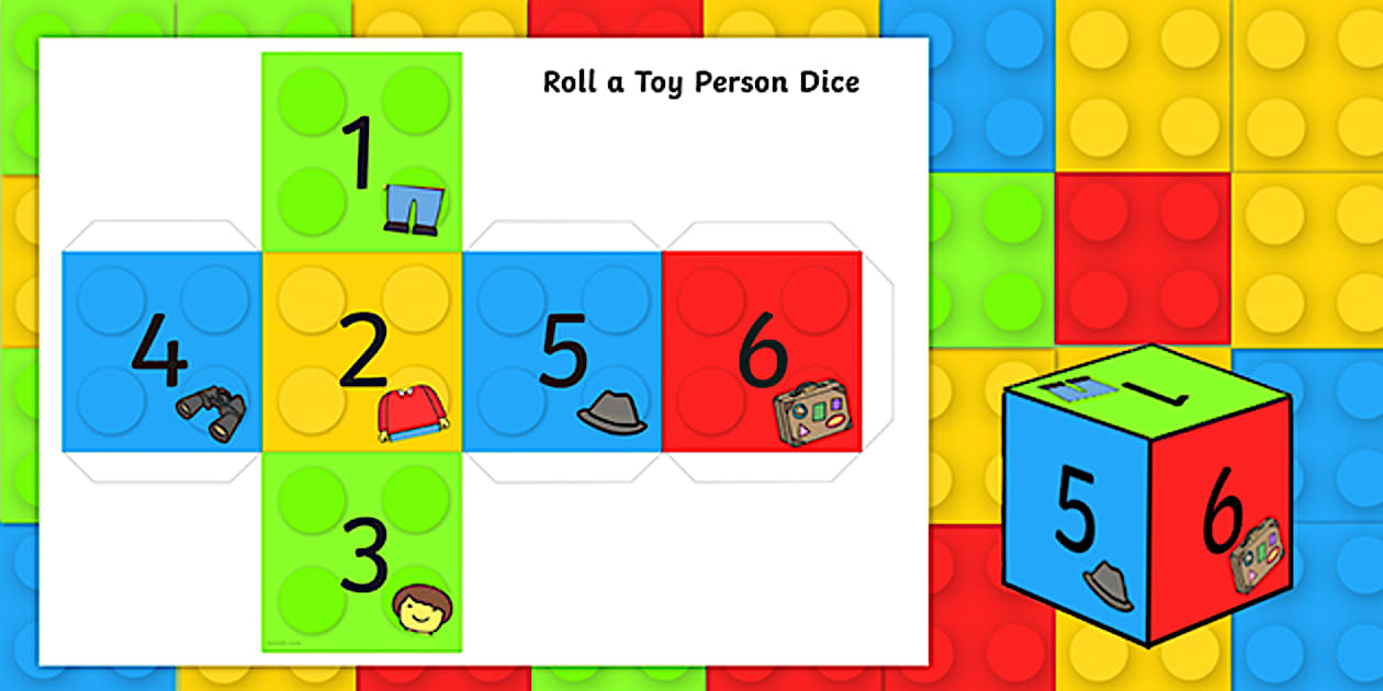 Editable Roll A Toy Person Activity Dice Net (teacher made)
