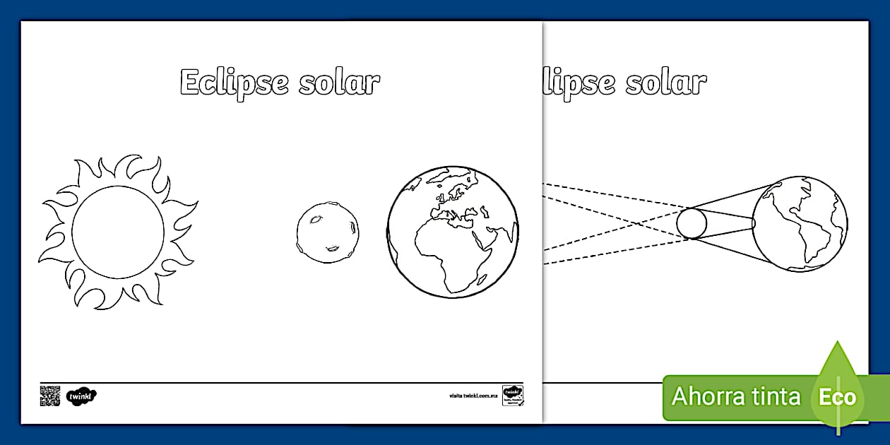 Hoja para colorear: Eclipse solar (teacher made) - Twinkl