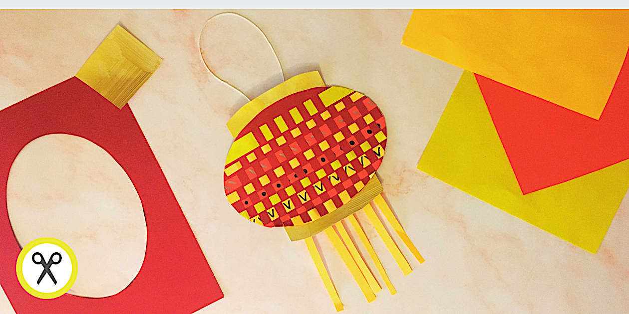 Lantern Weaving Craft Template - Chinese New Year Activities