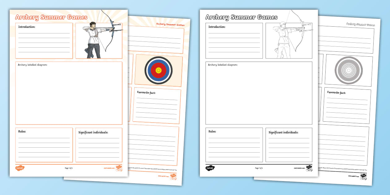 Archery Summer Games Non-Chronological Report Template