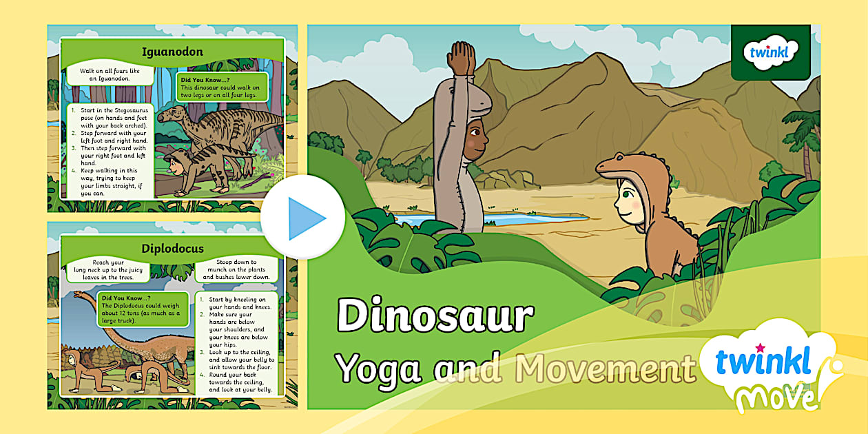 Dinosaur Yoga and Movement (teacher made) - Twinkl