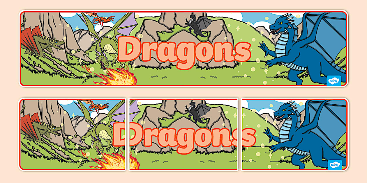 Dragons Topic Display Banner (teacher made) - Twinkl