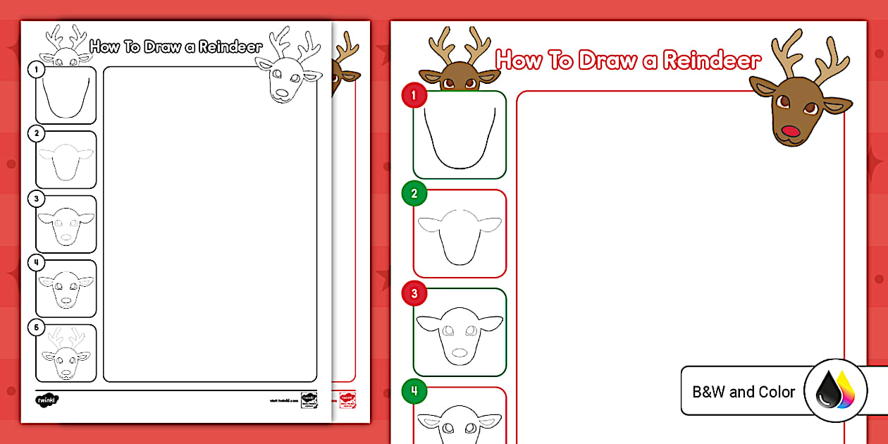 FREE Reindeer Drawing Activity | Twinkl CA (teacher made)