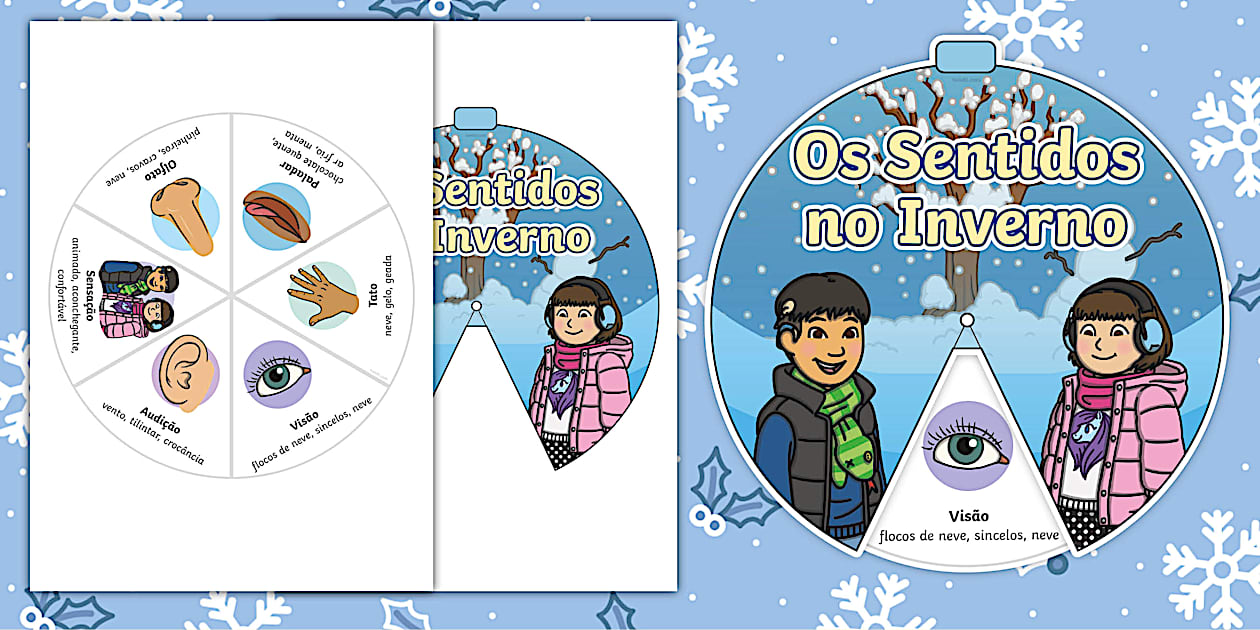 Roleta dos 5 Sentidos - Inverno {5 sentidos} (teacher made)