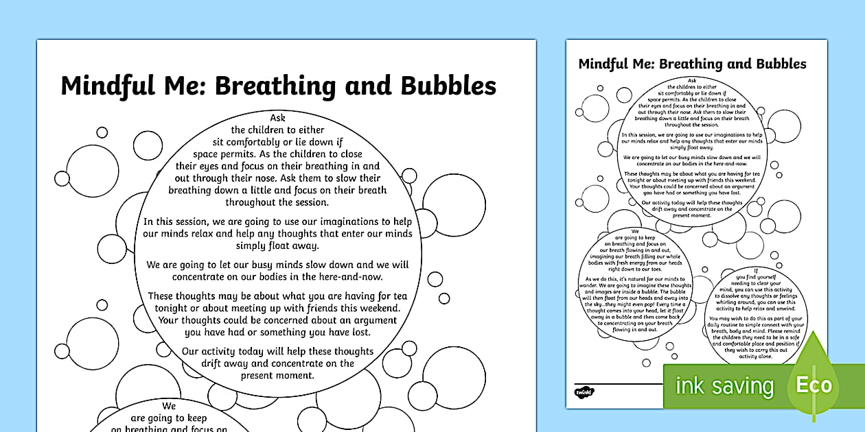 Mindful Me: Breathing and Bubbles Activity - Twinkl