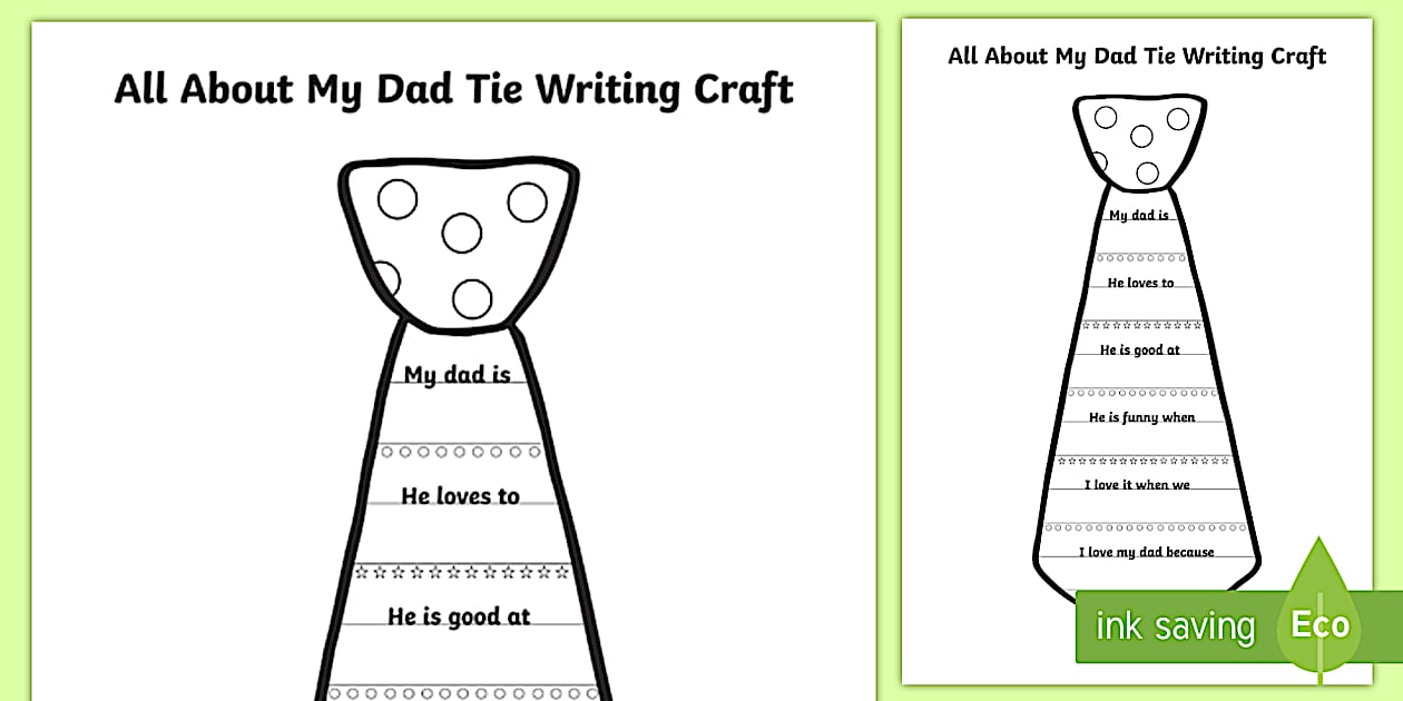 Editable Father's Day Tie Themed Writing Craft - Twinkl