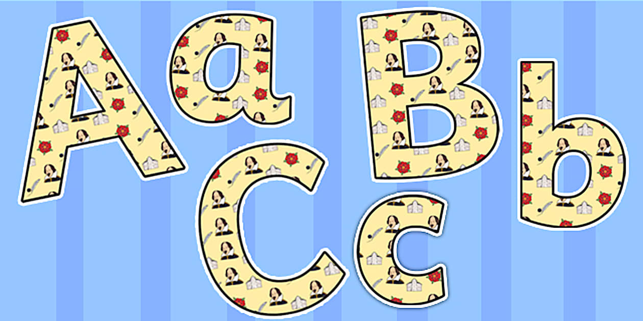 William Shakespeare Themed A4 Display Lettering