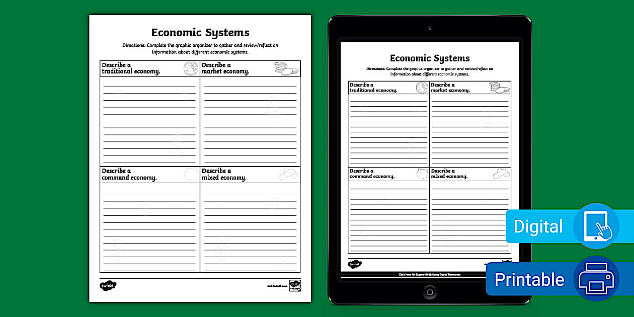 Seventh Grade Economic Systems Graphic Organizer - Twinkl